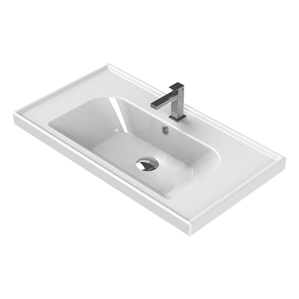 Nameeks Frame Wall Mounted Bathroom Sink in White-CeraStyle 031200-U ...