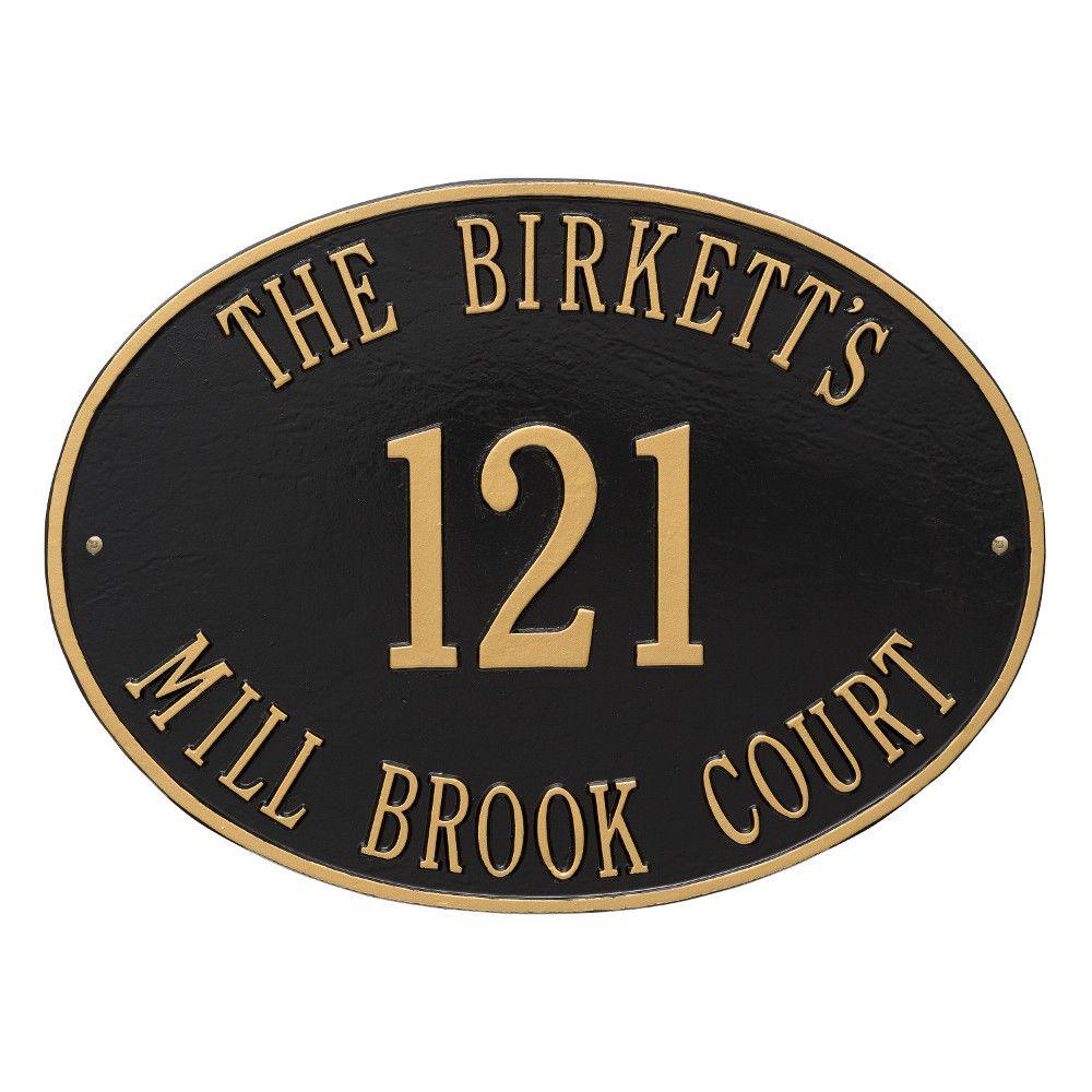 Whitehall Products Oval Rochelle Standard Black/Gold Wall 1-Line ...