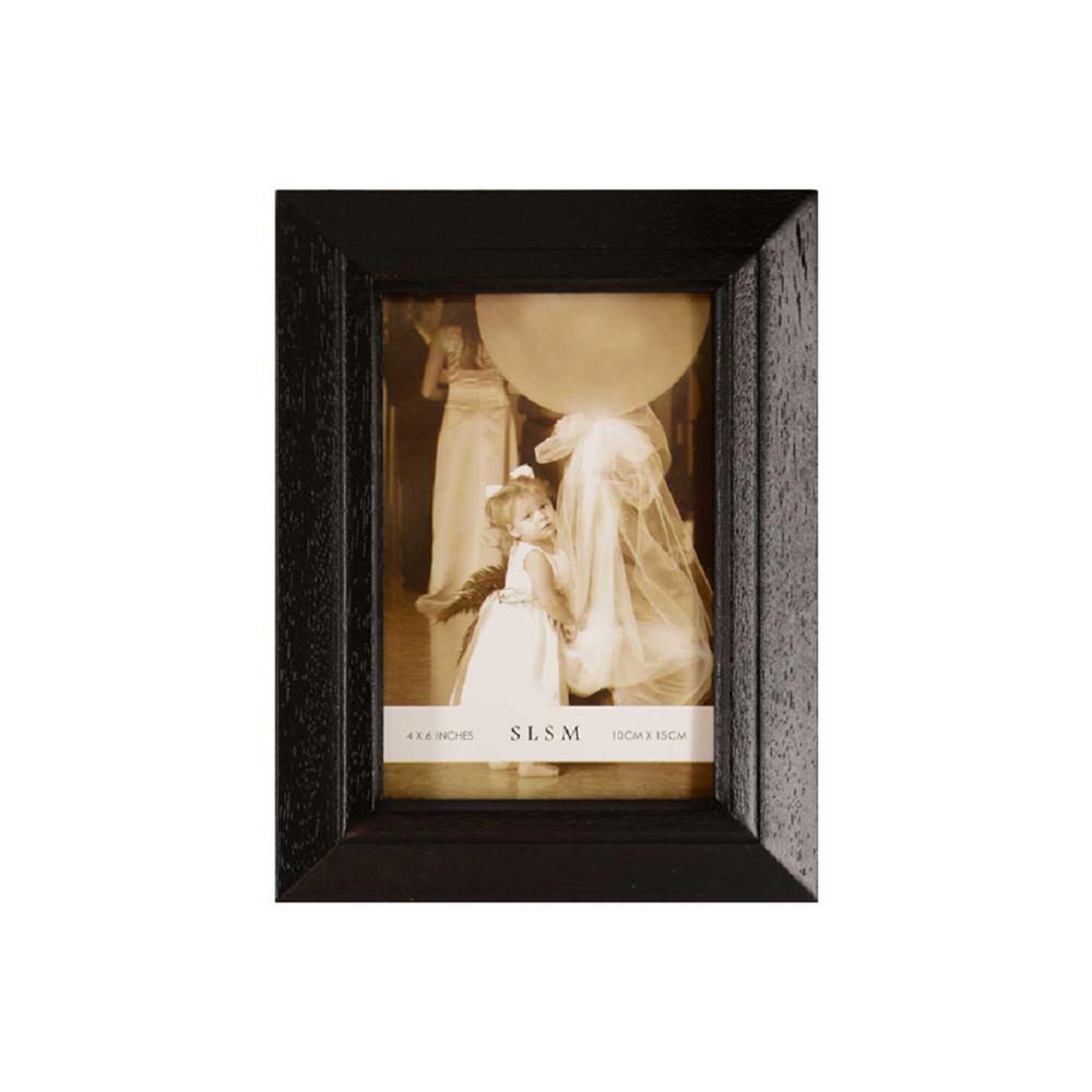 Heim Concept 4 in. x 6 in. Black/Wood Narrow Picture Frame 23174 - The ...