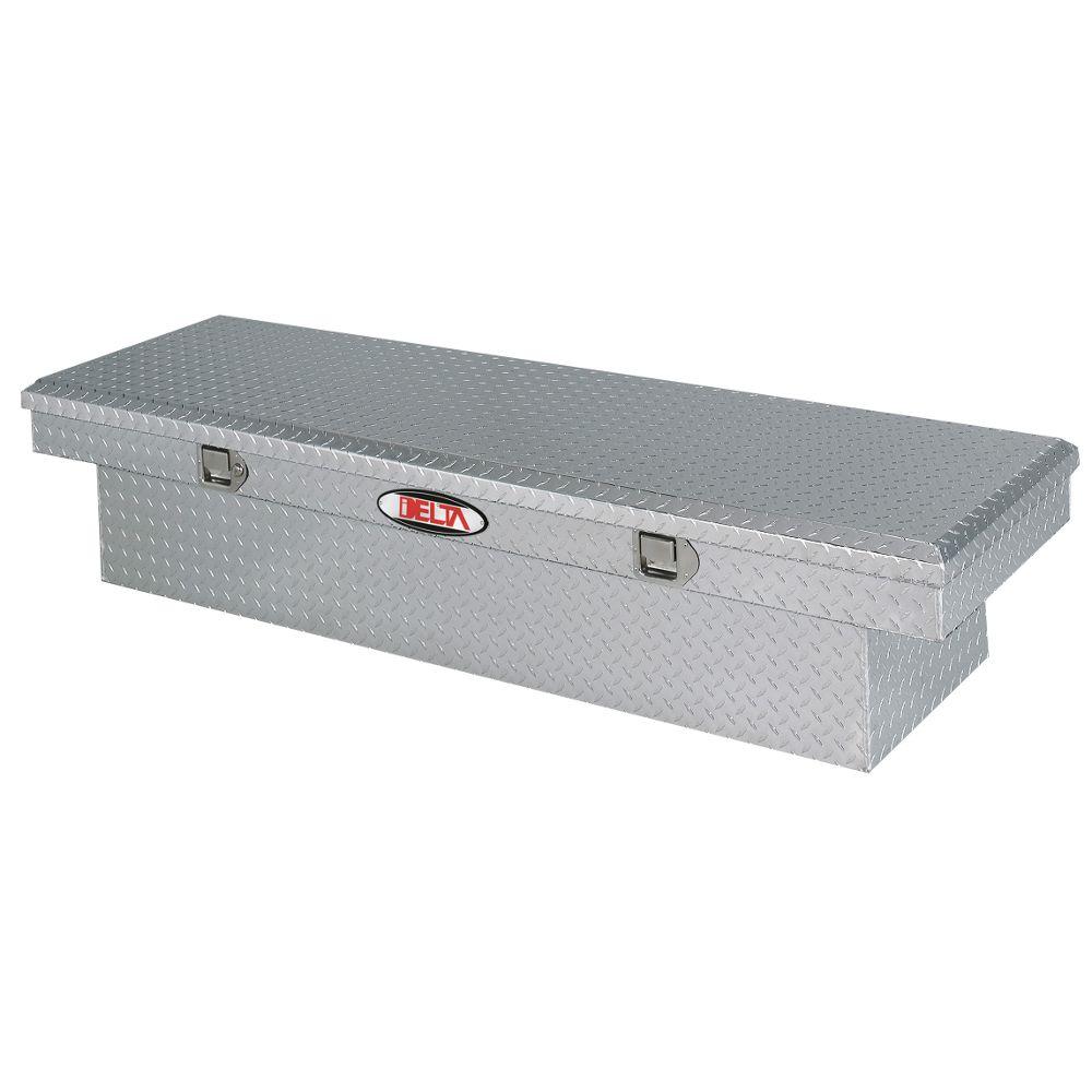 Delta 70 in. Aluminum Single Lid Aluminum Full Size Crossover Tool Box ...