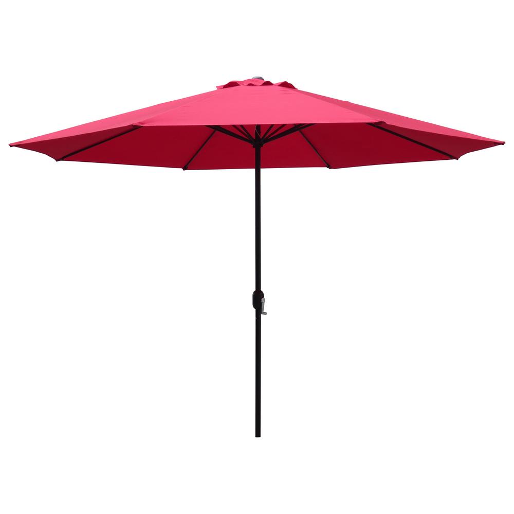 Maypex 11 ft. Steel Market Round Patio Umbrella in Red 300263-R - The ...