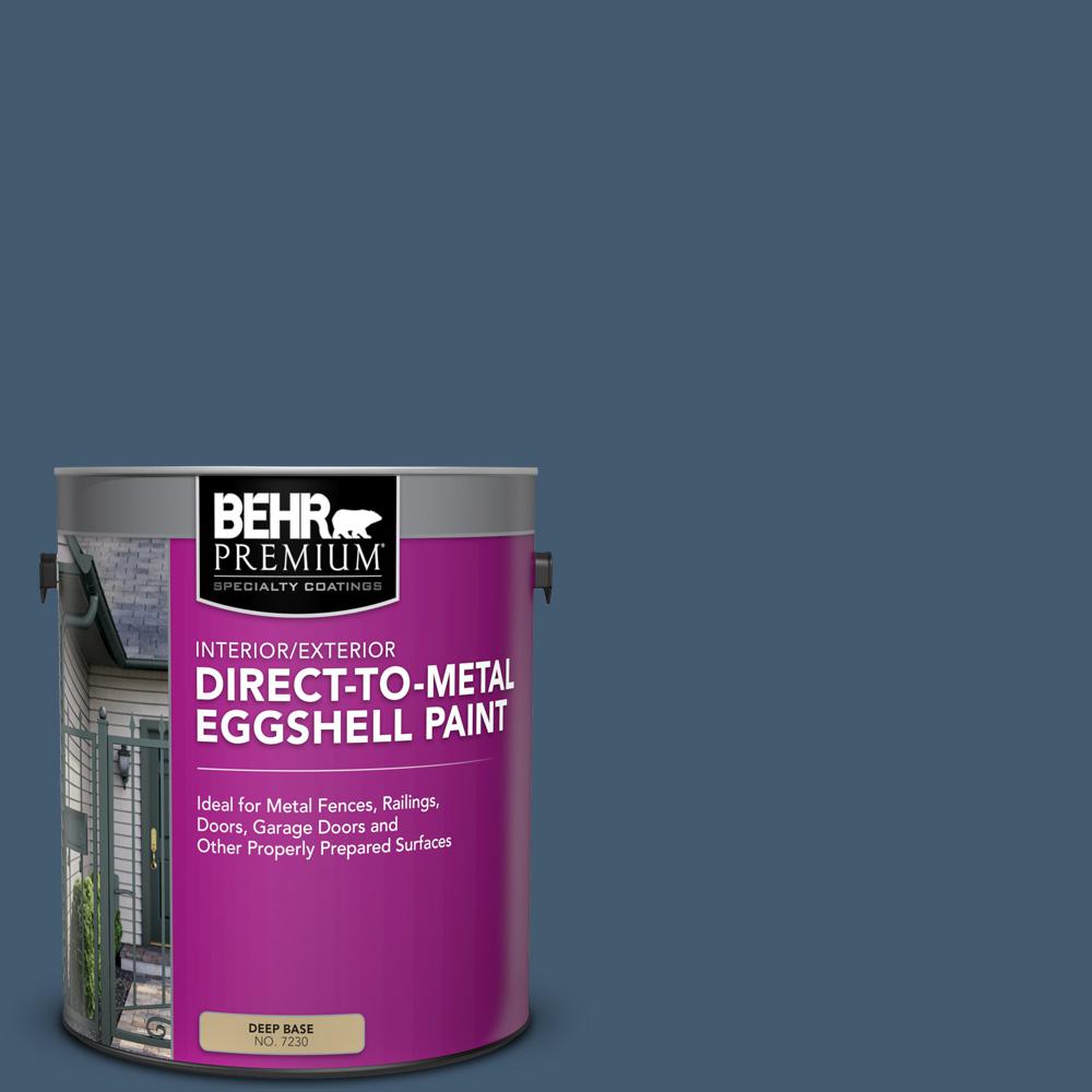 BEHR PREMIUM 1 gal. #S500-7 Infinite Deep Sea Eggshell Direct to Metal ...