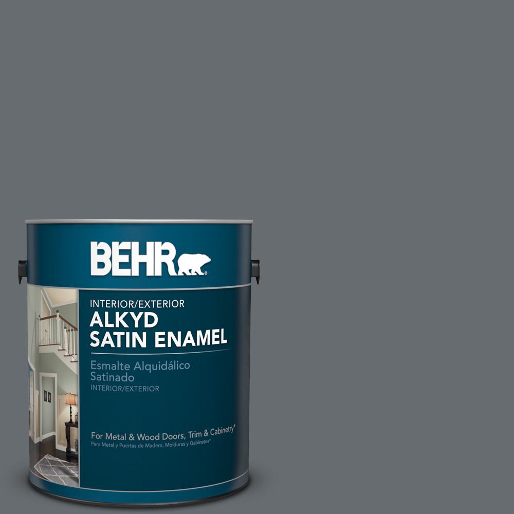 BEHR 1 Gal 770F 5 Dark Ash Satin Enamel Alkyd Interior Exterior Paint