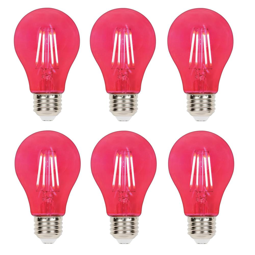 Westinghouse 40-Watt Equivalent A19 Dimmable Pink Filament LED Light ...