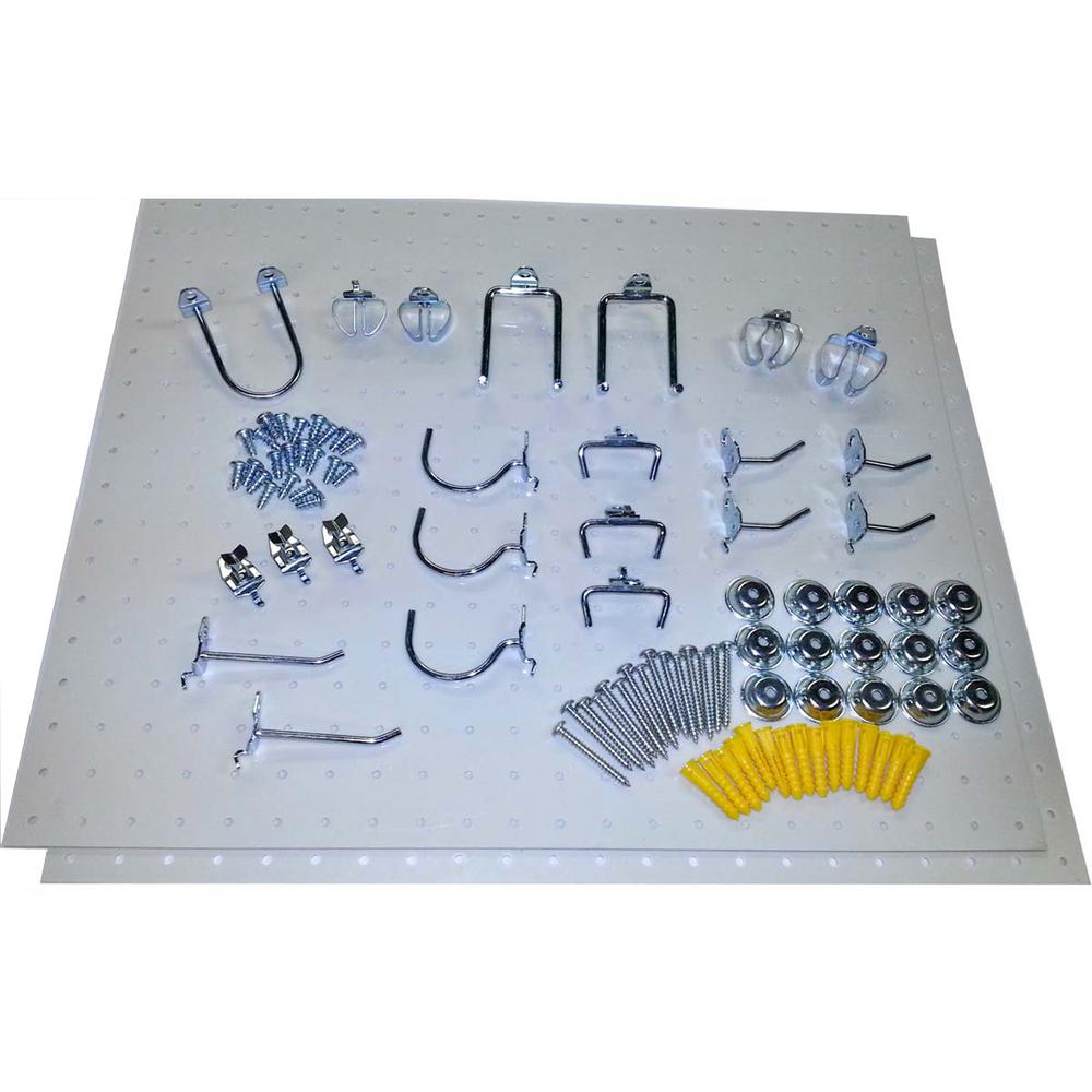 Triton Products DuraBoard 1/8 in. White Polypropylene Pegboards with ...