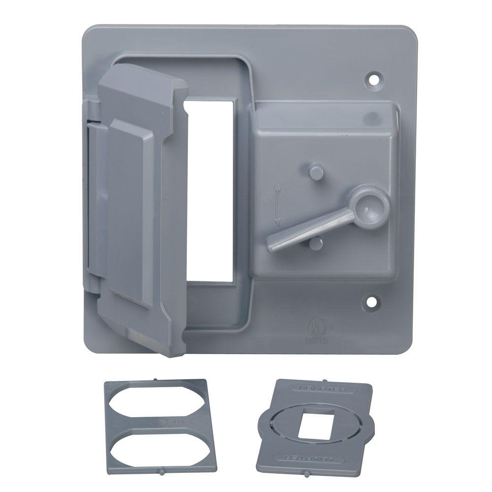 BELL 2-Gang Toggle and Receptacle/GFCI Weatherproof Cover, Gray ... BELL 2-Gang Toggle and Receptacle/GFCI Weatherproof Cover, Gray ...