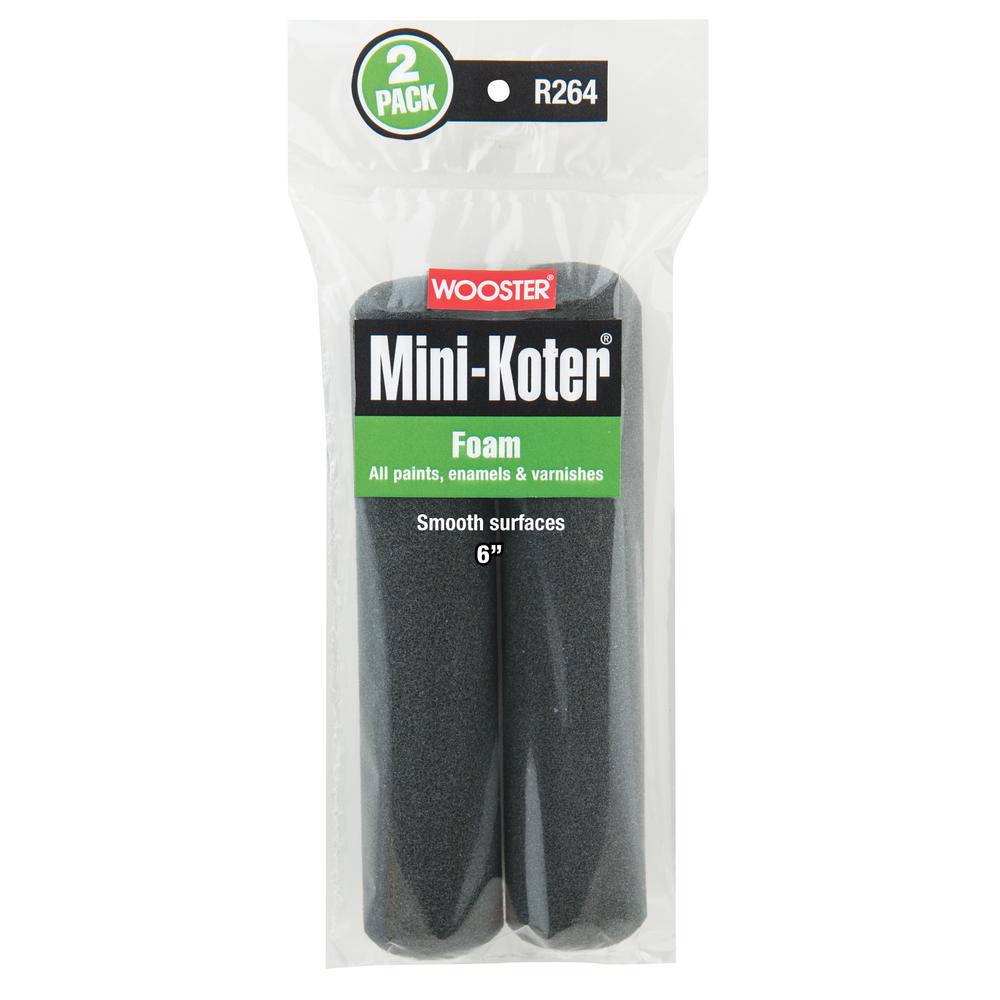Wooster 6 in. Mini-Koter Foam Roller (2-Pack)-00R2640060 - The Home Depot