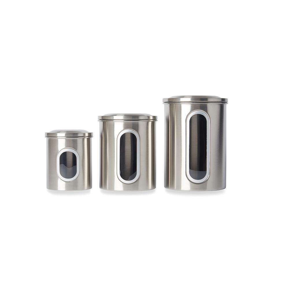 Fox Run 3-Piece Stainless Steel Canister Set 6103 - The Home Depot