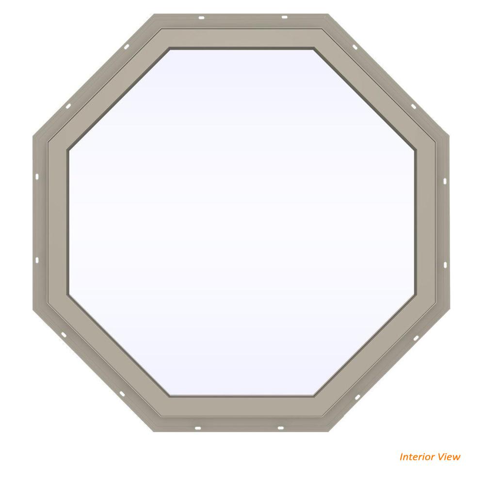 JELD-WEN 35.5 in. x 35.5 in. V-2500 Series Desert Sand Vinyl Fixed ...