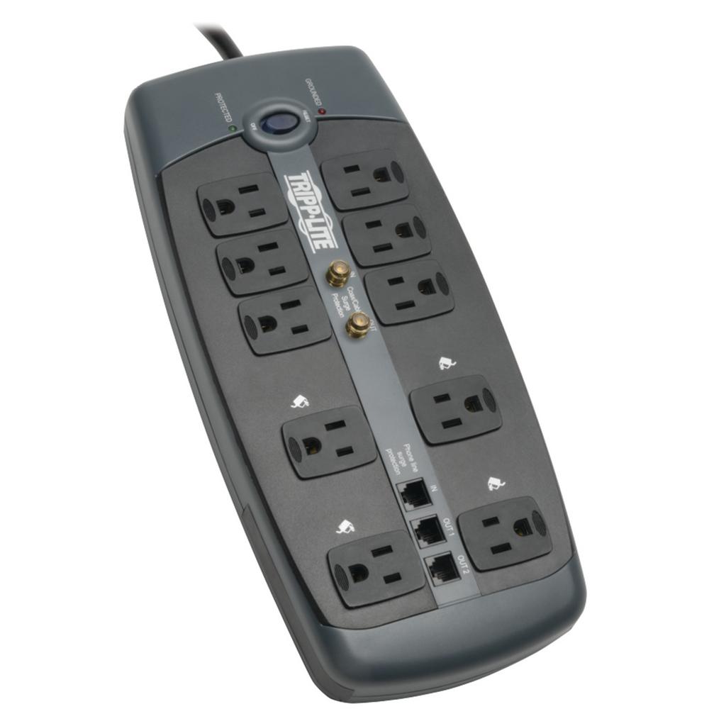 Tripp Lite 10-Outlet Surge Protector-TLP1008TELTV - The Home Depot