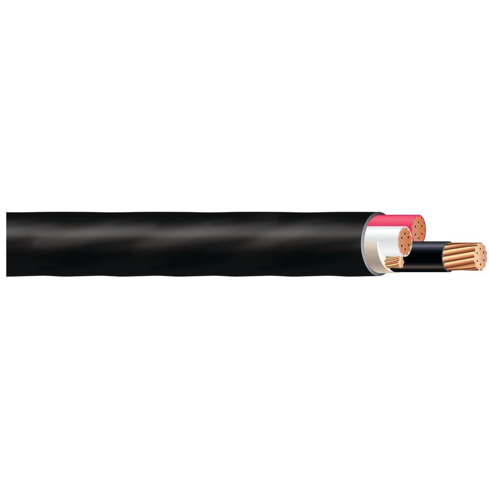Southwire 500 ft. 2/0-2/0-2/0 Black Stranded CU W/G Tray Cable-44345701 ...