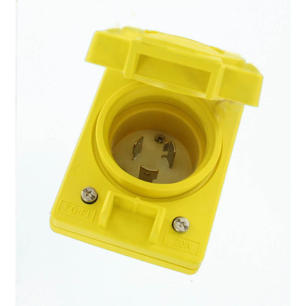 Leviton 20A 125-Volt Wetguard Single Locking Grounding Inlet Cover ...