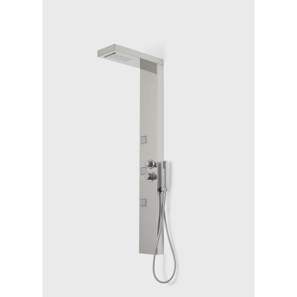 Akdy 35 In 2 Jet Easy Connect Shower Panel System In Mirror Tempered
