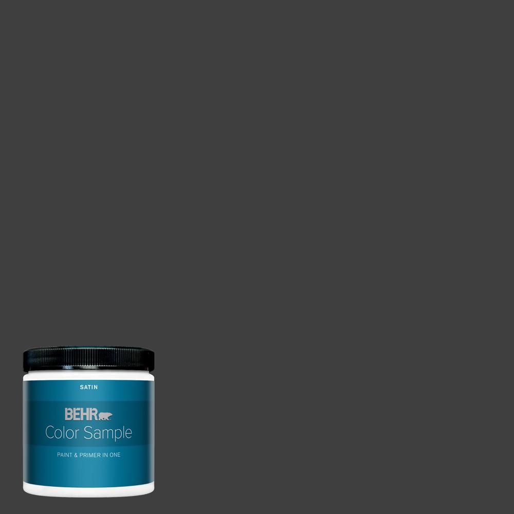 BEHR PREMIUM PLUS 8 oz. #770F-7 Beluga Satin Enamel Interior Paint and ...