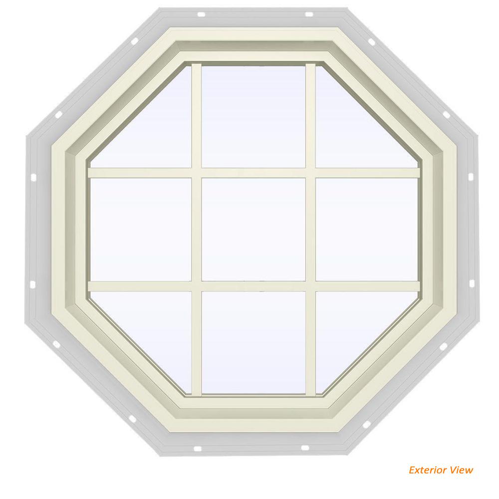 JELD-WEN 35.5 in. x 35.5 in. V-2500 Series Desert Sand Vinyl Fixed ...