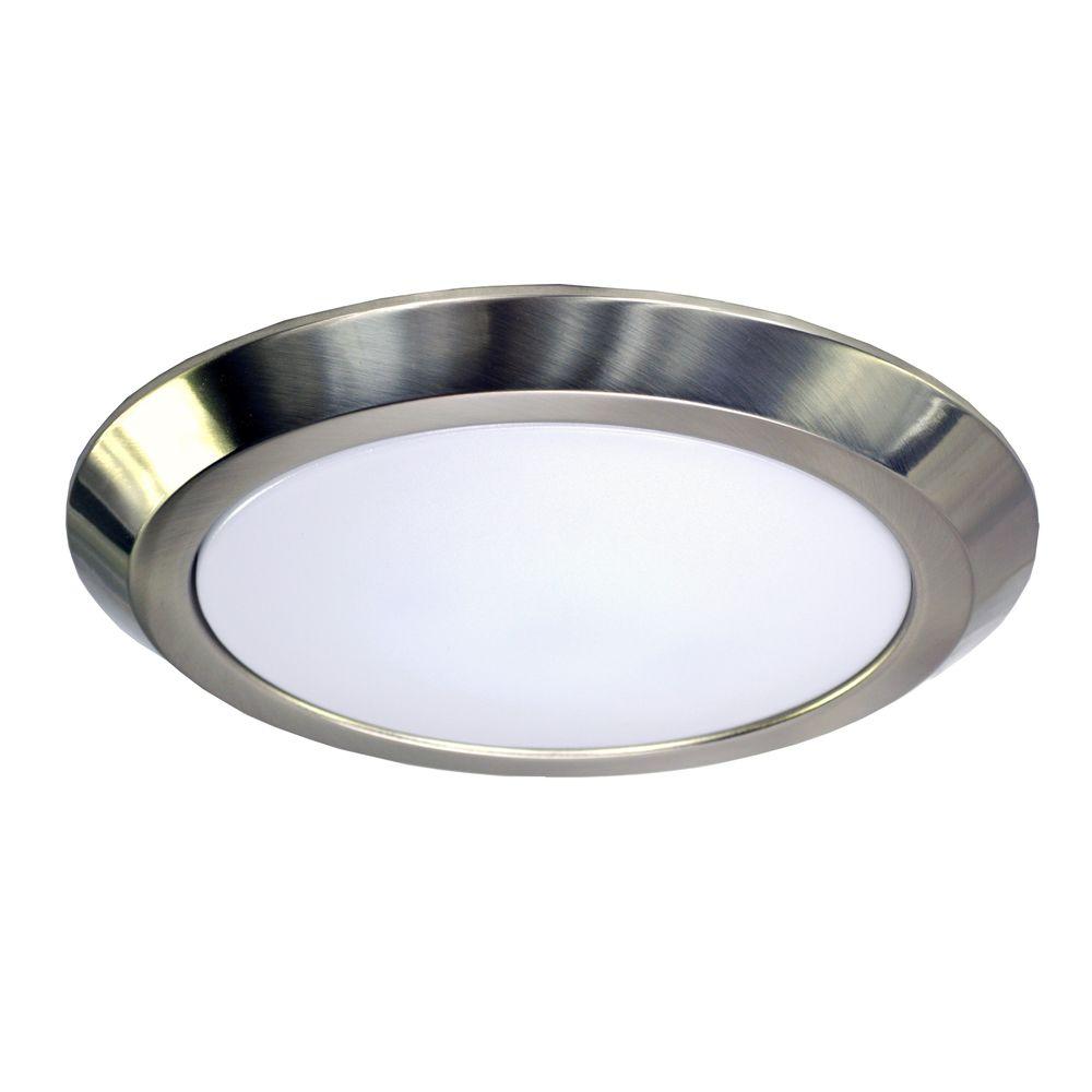 HomeSelects 12 in. Brushed Nickel Recessed LED Trim with 80CRI, 3000K ...