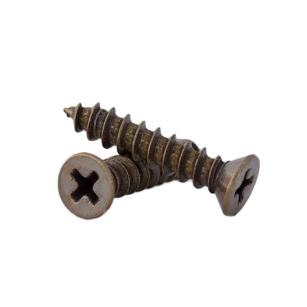 9 X 1 In Antique Brass Specialty Door Hinge Screw With Oversize 9-x-1-in-antique-brass-specialty-door-hinge-screw-with-oversize