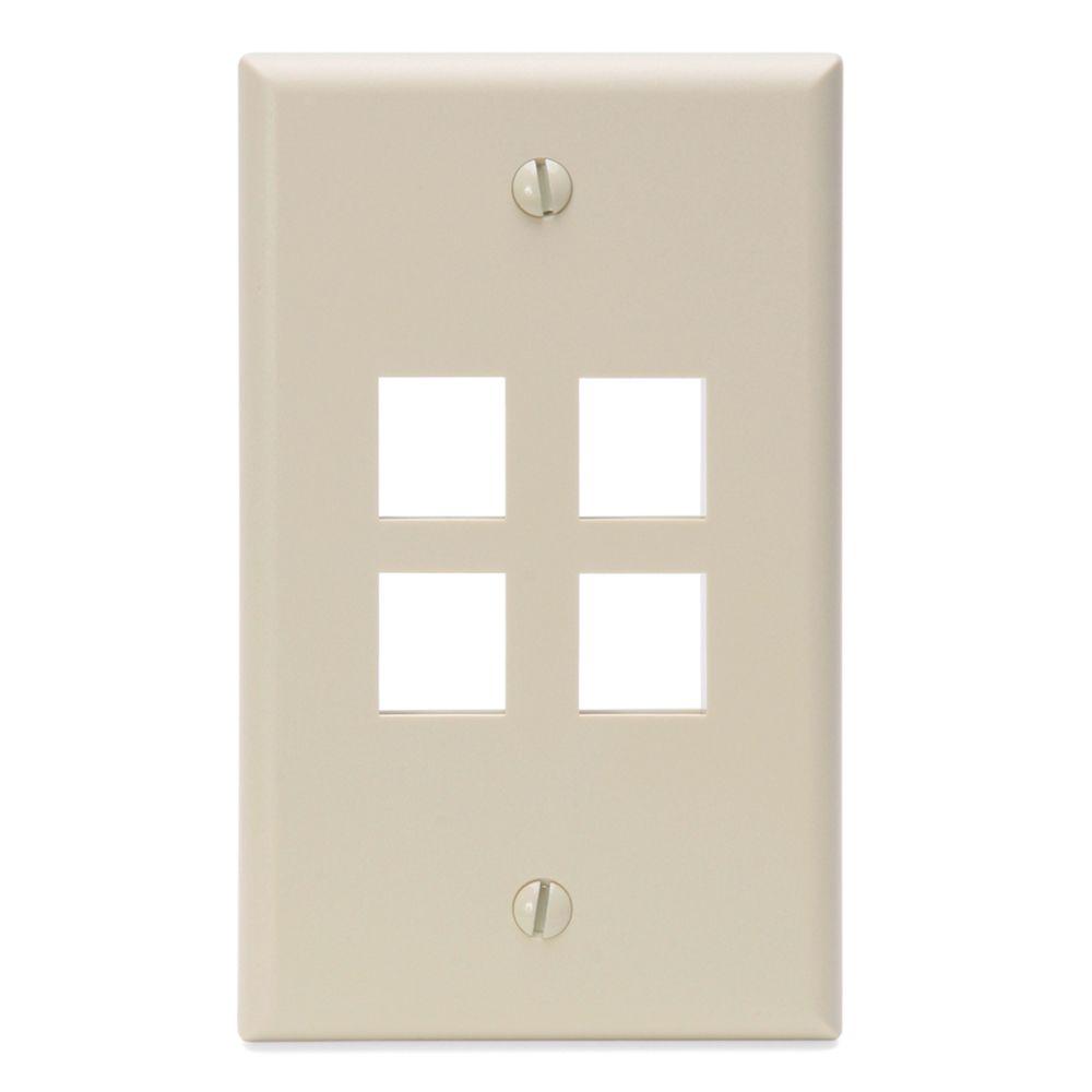 Leviton White 1-Gang Data Jack Wall Plate (1-Pack)-R32-41091-4I1 - The ...