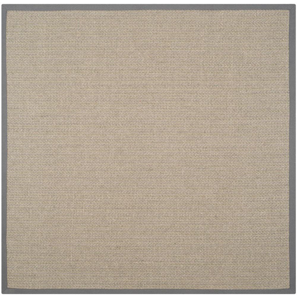 Safavieh Natural Fiber Grey Brown/Grey 8 ft. x 8 ft. Square Area Rug ...
