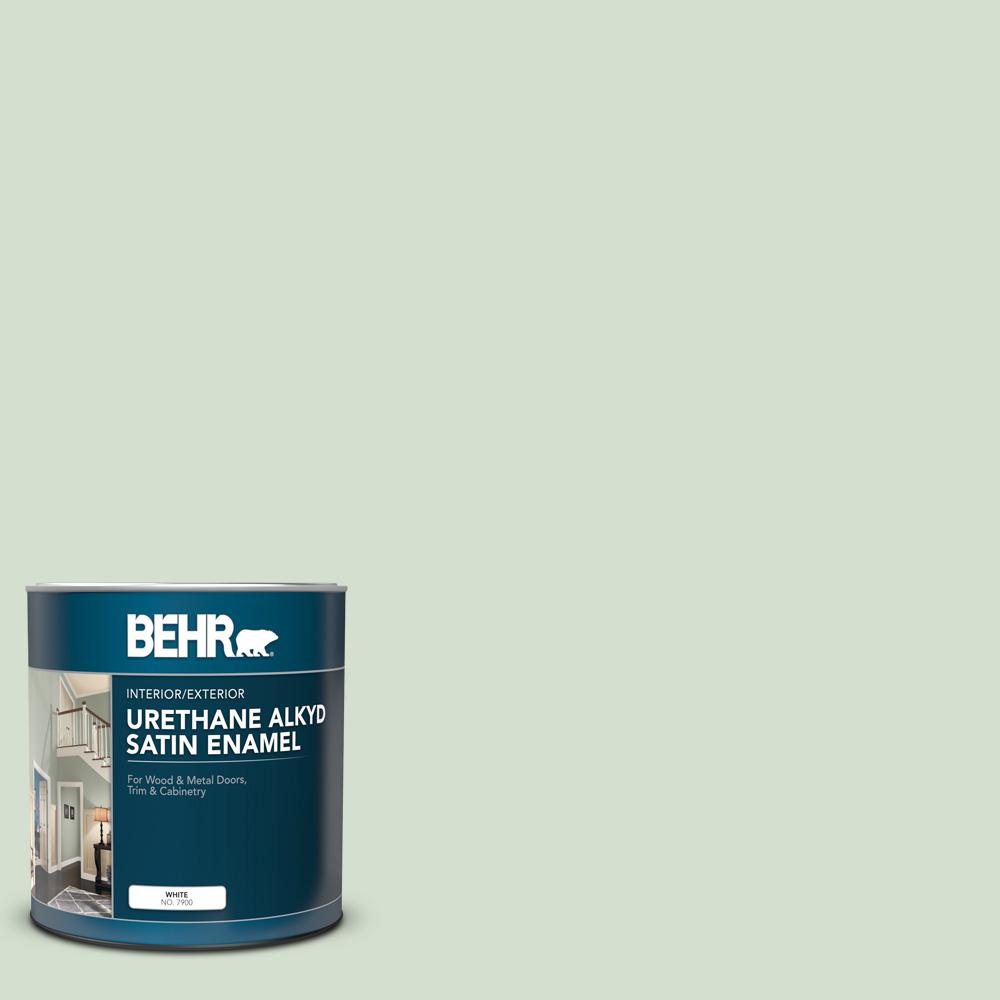 BEHR 1 qt. #S400-2 Comforting Green Satin Enamel Urethane Alkyd ...