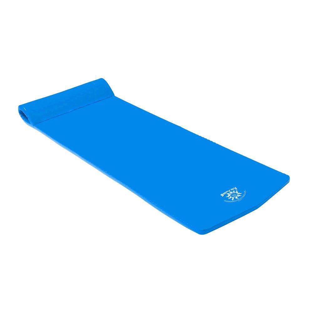 Pool Mate Large Foam Mattress Blue Pool Float-8030026PM-B - The Home Depot