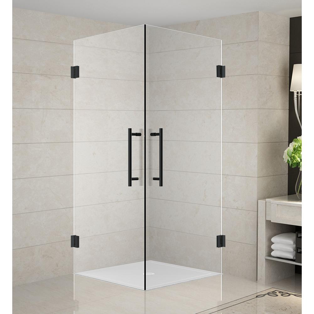 Aston Vanora 38 In X 38 In X 72 In Frameless Corner Hinged Shower