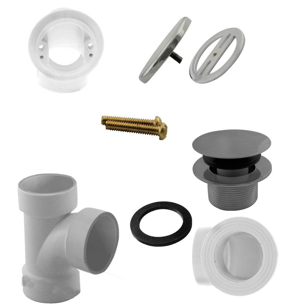 Illusionary Overflow, Sch. 40 PVC Plumbers Pack with Tip-Toe Bath Drain ...