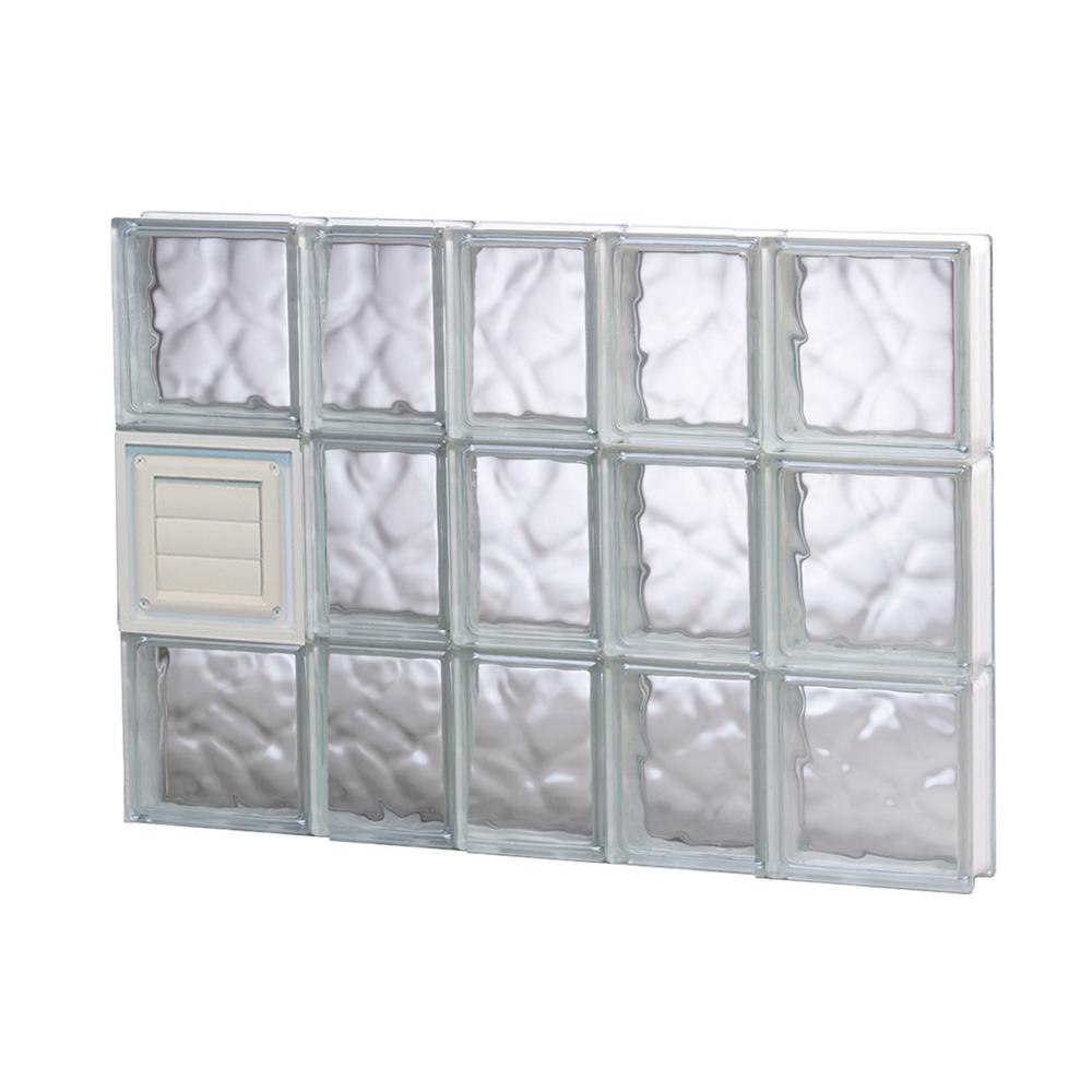 Clearly Secure 32.75 in. x 23.25 in. x 3.125 in. Frameless Wave Pattern ...