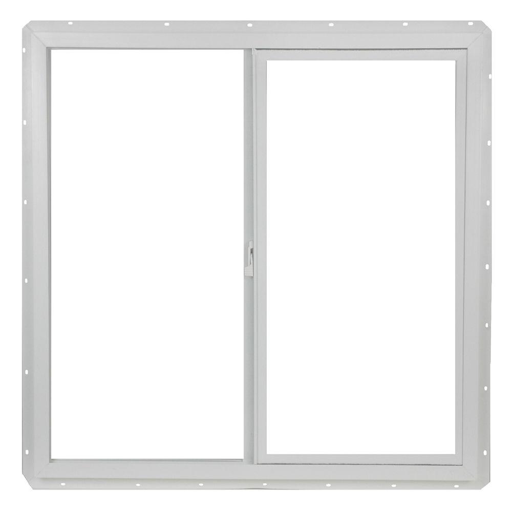 Tafco Windows 355 In X 355 In Left Hand Single Sliding Vinyl Windows Single Pane Glass And