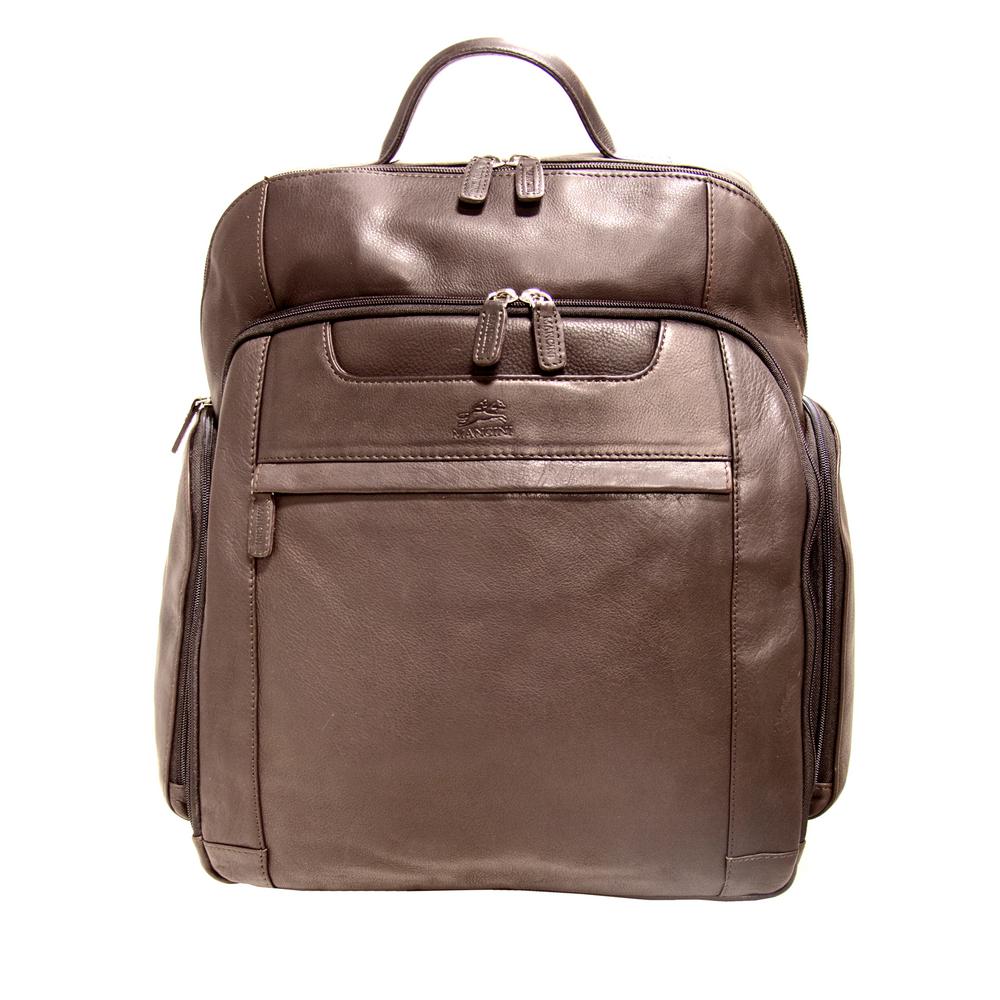 MANCINI Buffalo Collection 15.6 in. Brown Leather Backpack for Laptop ...