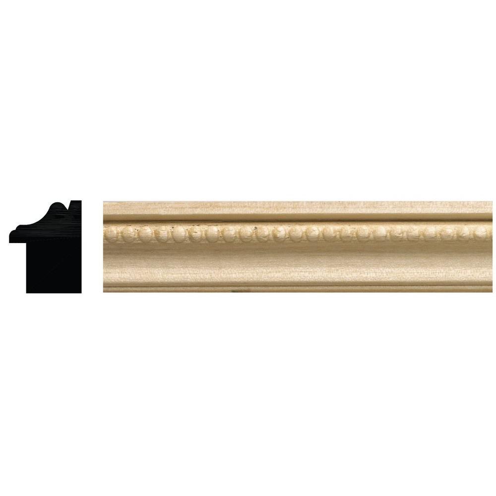 Ornamental Mouldings 1-1/16 in. x 1-3/8 in. x 96 in. White Hardwood ...
