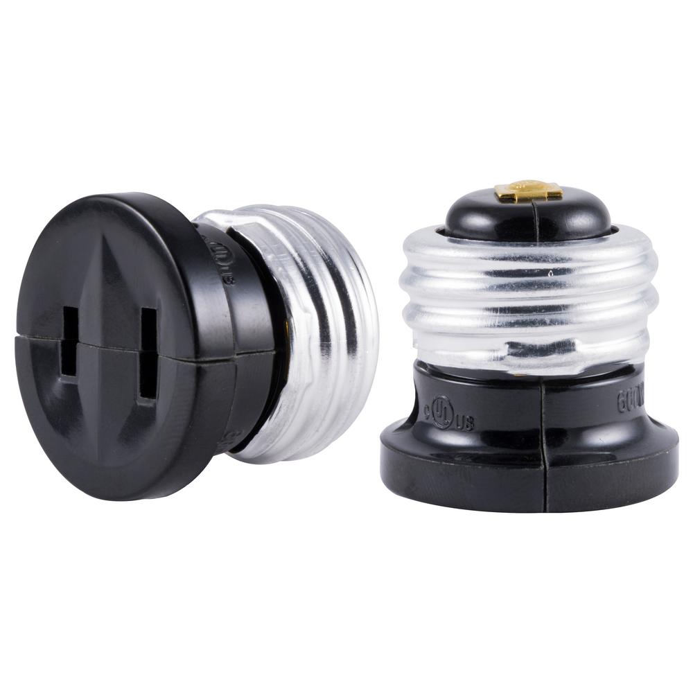 GE Polarized Handy Outlet Plug, Black (2-Pack)-54276 - The Home Depot