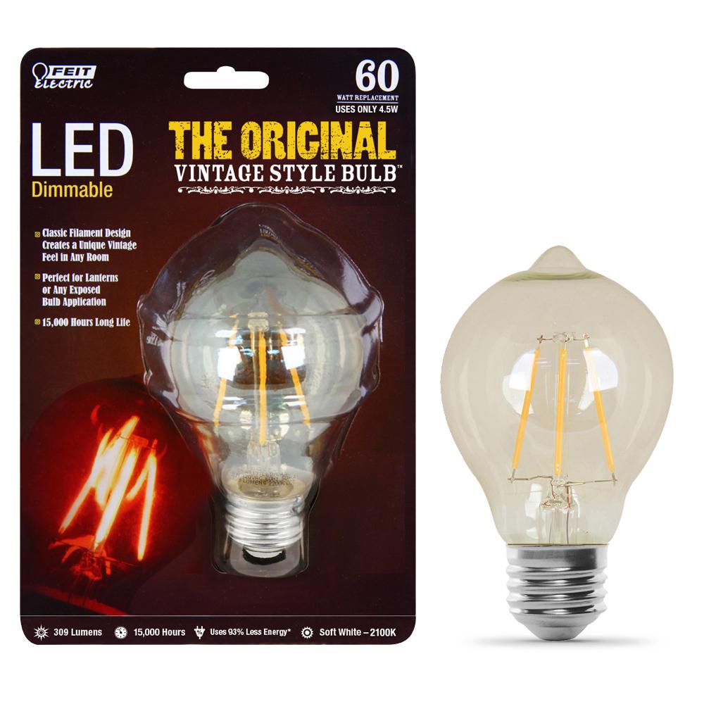 Feit Electric 60-Watt Equivalent Soft White AT19 Dimmable LED Antique ... Feit Electric 60-Watt Equivalent Soft White AT19 Dimmable LED Antique ...
