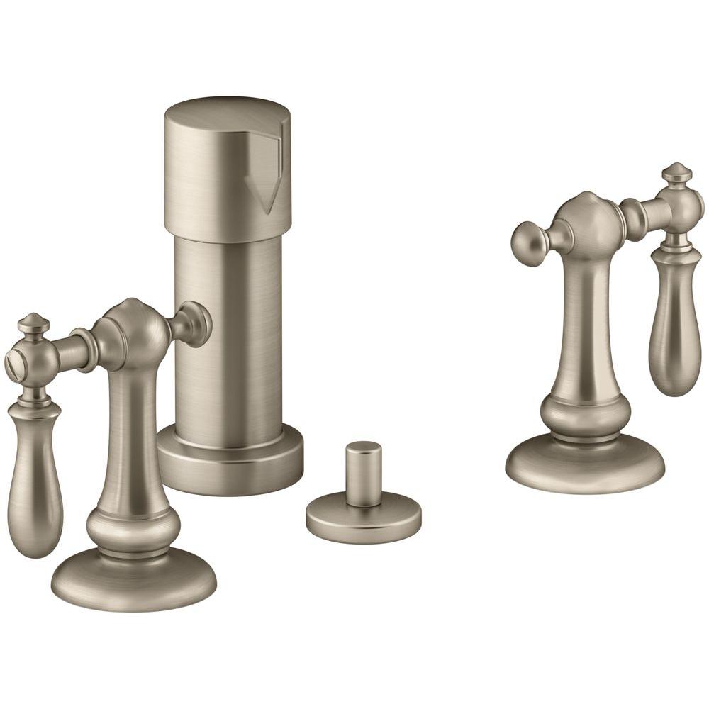 KOHLER Artifacts Swing Lever 2-Handle Bidet Faucet in Vibrant Brushed ...