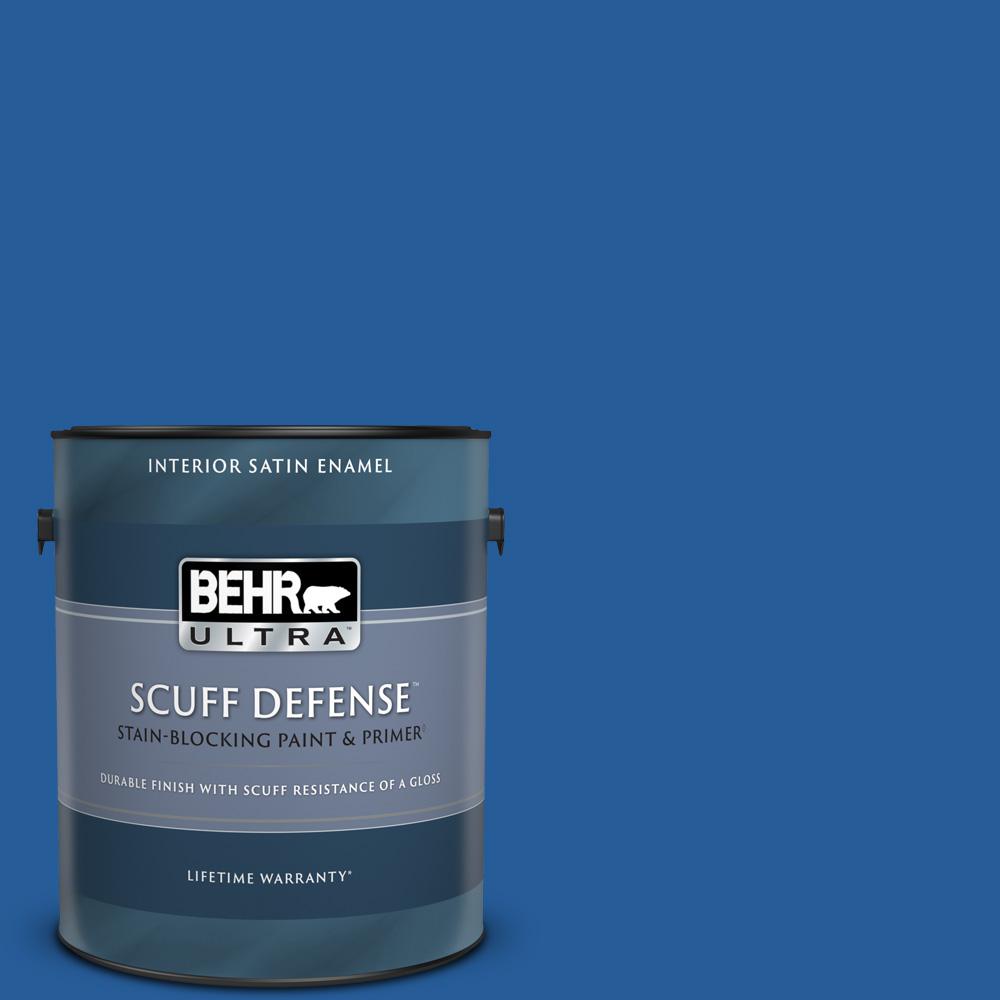 BEHR ULTRA 1 gal. #P510-7 Beacon Blue Extra Durable Satin Enamel ...