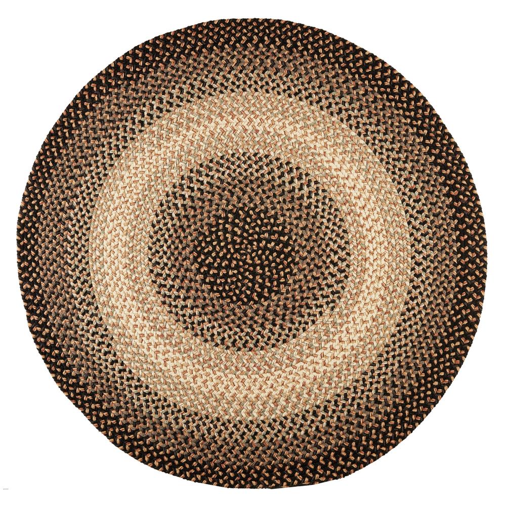 Rhody Rug Ombre Charcoal 8 ft. x 8 ft. Round Indoor/Outdoor Braided ...