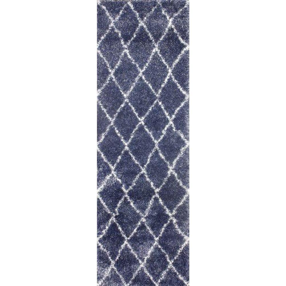 nuLOOM Everly Geometric Shag Blue 9 ft. x 12 ft. Area Rug-OZSG09E-92012 ...