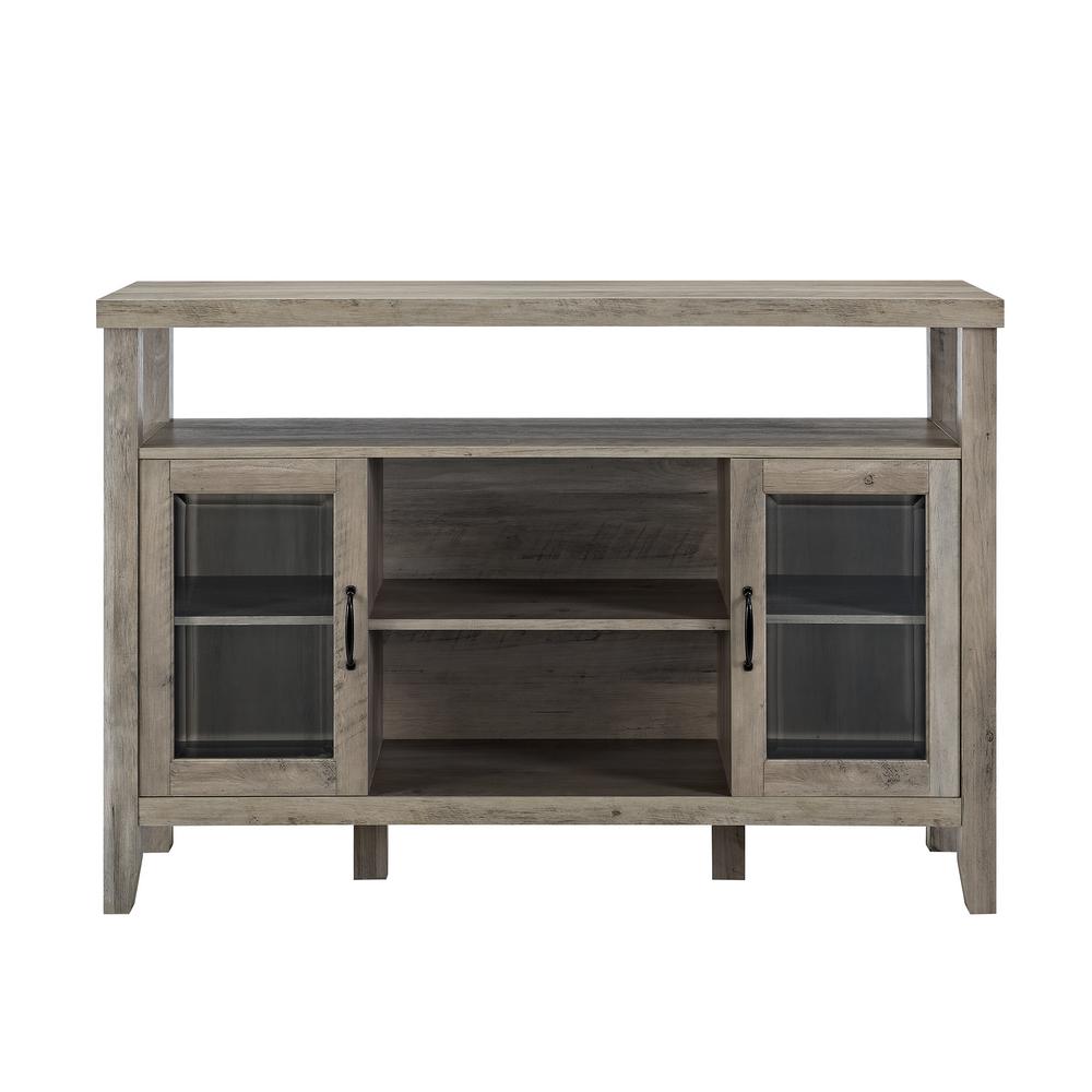 Walker Edison Furniture Company 52 in. Grey Wash Wood Console High Boy ...