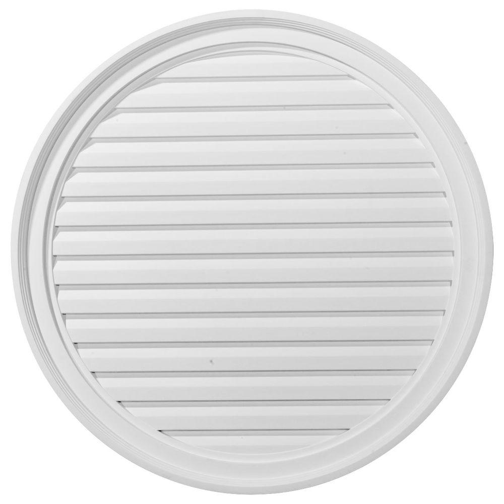 Fypon 60 in. x 30 in. x 2 in. Polyurethane Functional Half Round Louver ...