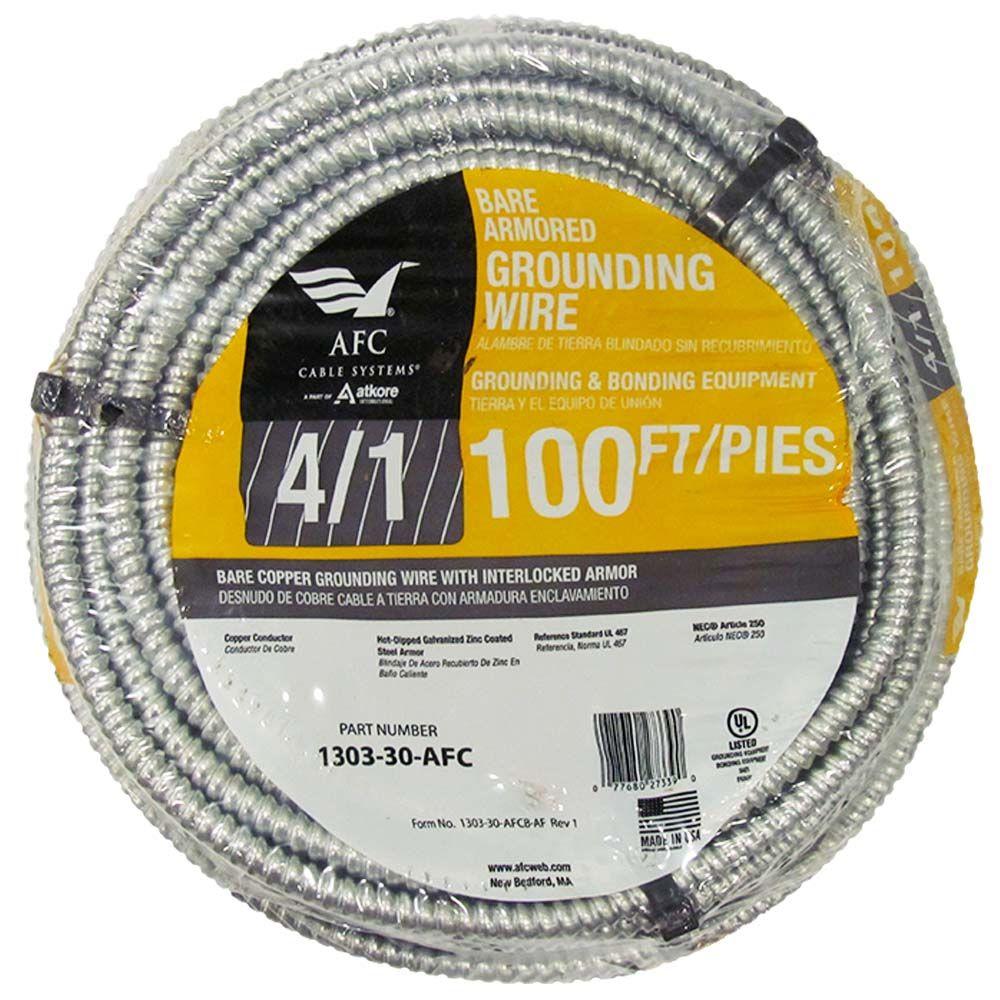 AFC Cable Systems 4/1 x 500 ft. Bare Armored Ground Cable-1303-45-00 ...