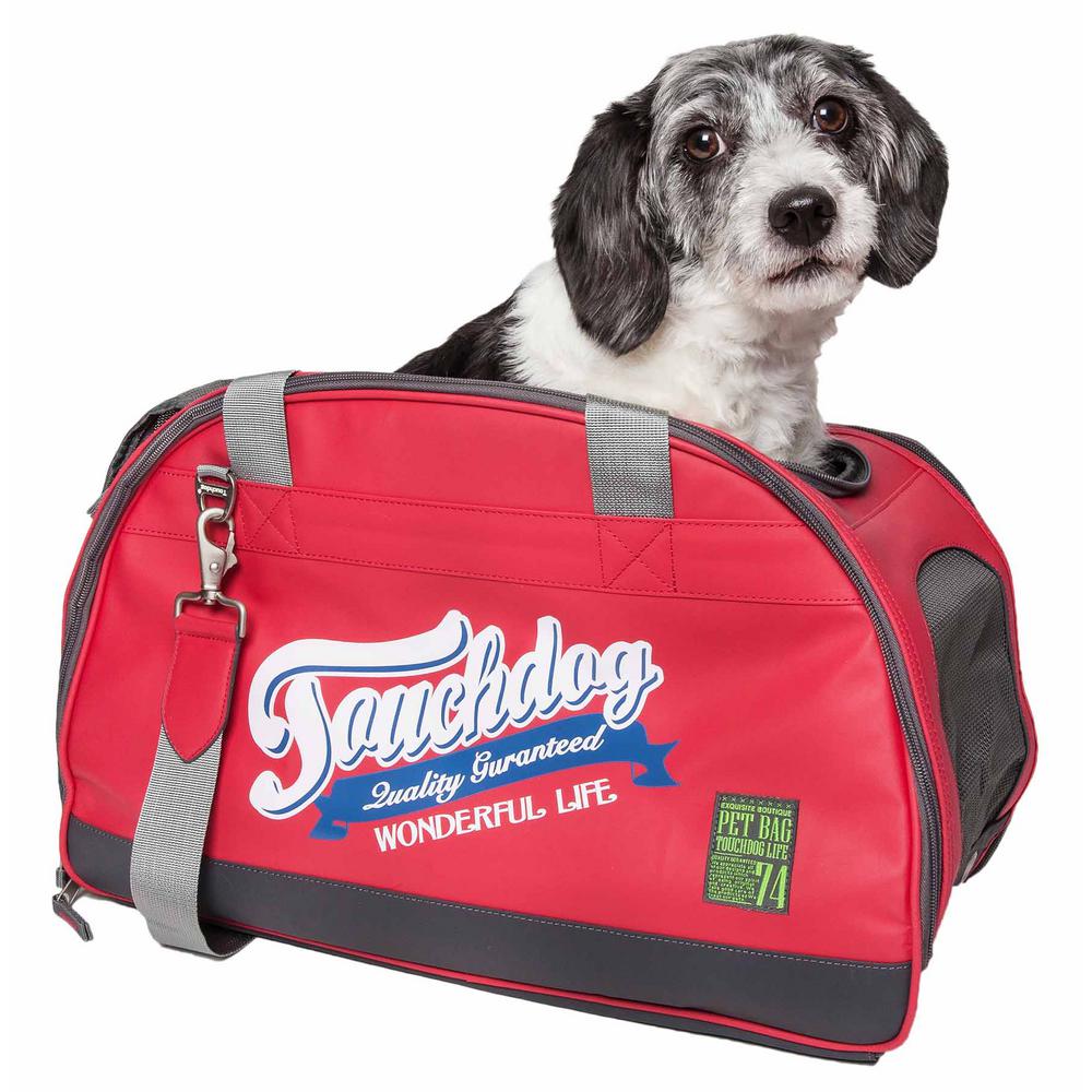 Touchdog Original Wick-Guard Water Resistant Fashion Pet Carrier in Red ...