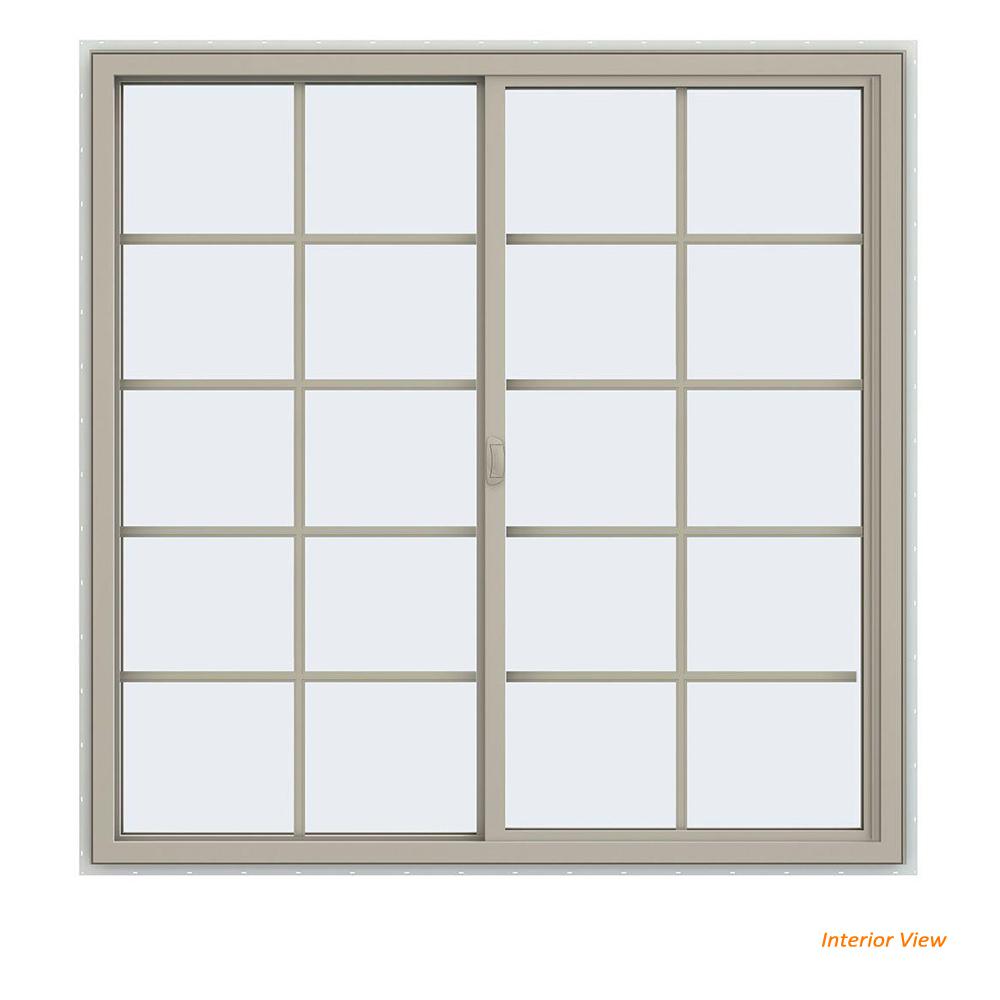 JELD-WEN 59.5 in. x 59.5 in. V-4500 Series Desert Sand Vinyl Left ...