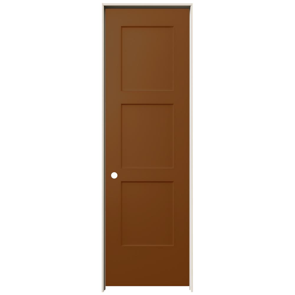 JELD-WEN 24 in. x 80 in. Birkdale Hazelnut Stain Right-Hand Smooth ...