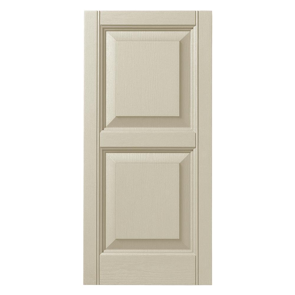 Ply Gem 15 in. x 39 in. Raised Panel Polypropylene Shutters Pair in ...