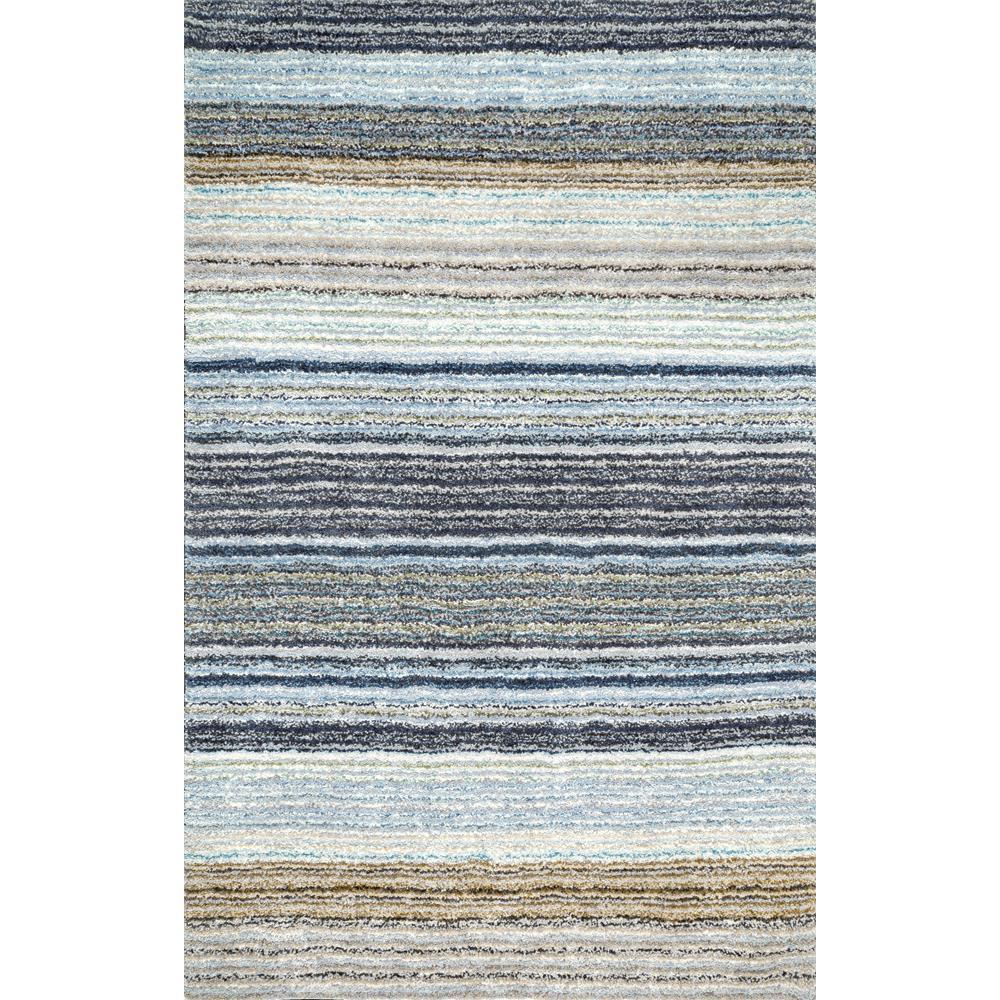 nuLOOM Classie Striped Shag Teal 8 ft. x 10 ft. Area Rug-HJZOM1J-8010 ...
