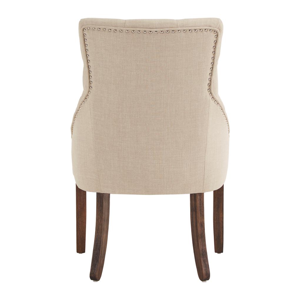 HomeSullivan Beige Linen Curved Back Tufted Dining Chair (Set of 2 ...