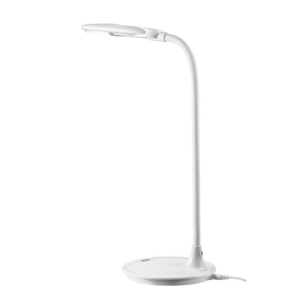 proHT 12 in. Touch Sensitive White LED Desk Lamp with 3-Level Dimmer ...