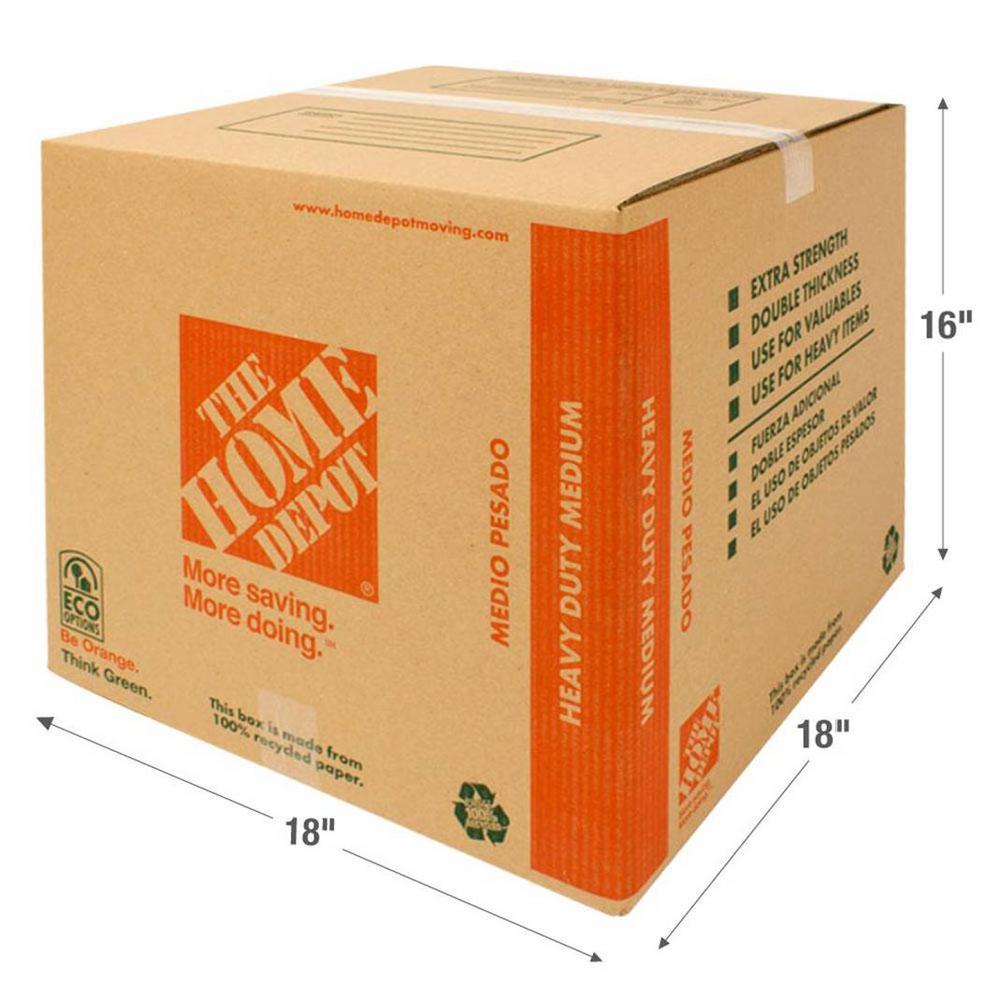 The Home Depot 18 In L X 18 In W X 16 In D Heavy Duty Medium Box