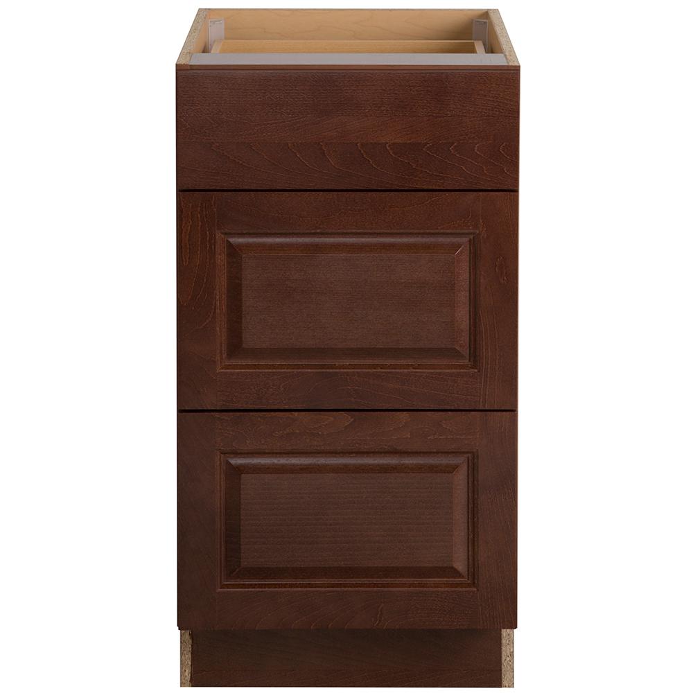 Hampton Bay Benton Assembled 18x34.5x24 in. Base Cabinet with 3-Soft ...