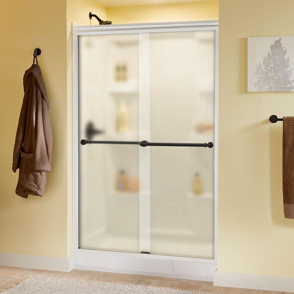 Delta Simplicity 60 In X 70 In Semi Frameless Sliding Shower Door In
